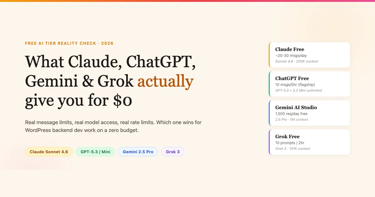 Free AI Plan Reality Check 2026: Claude vs ChatGPT vs Gemini